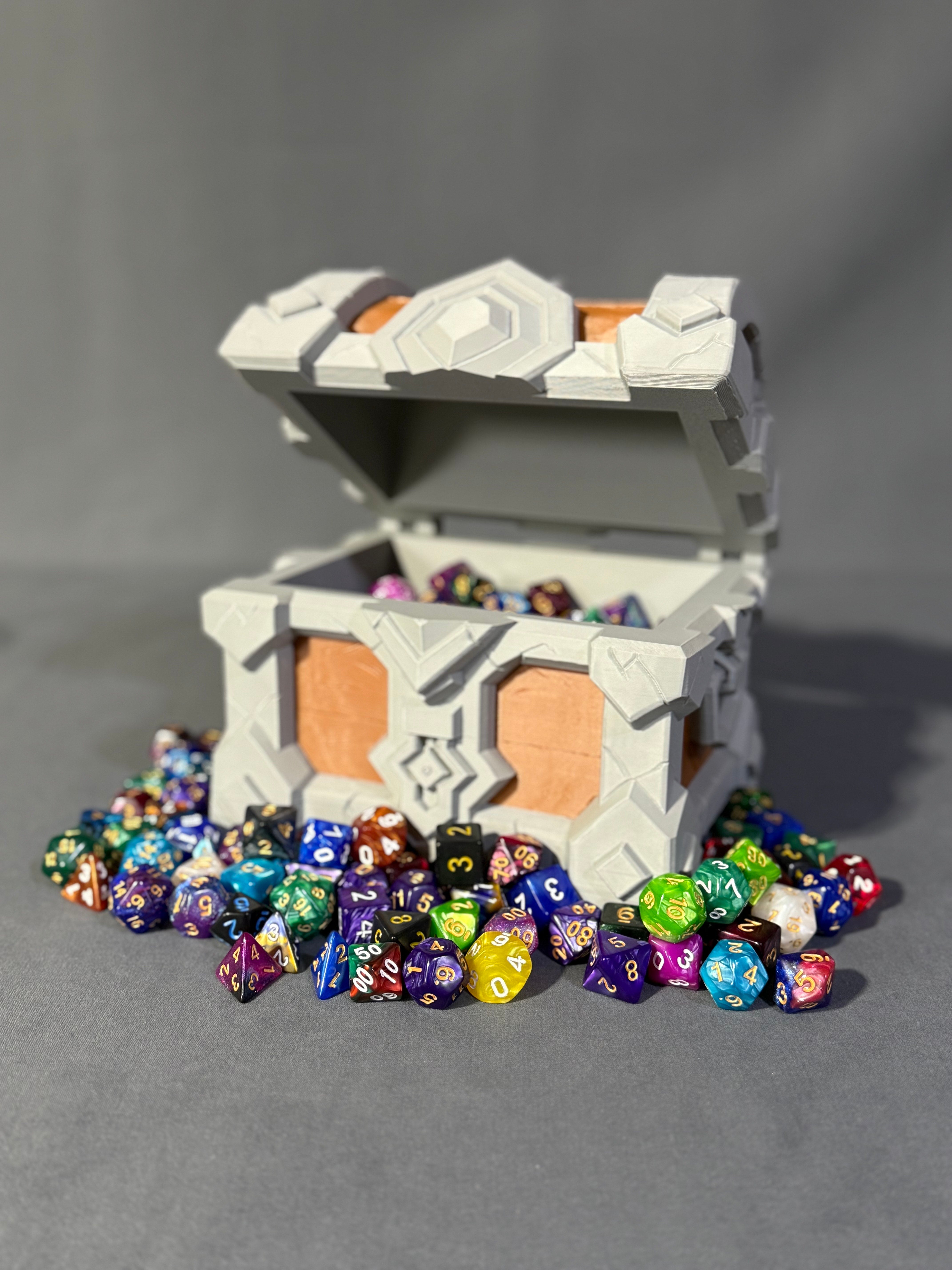 Custom DND Dwarven Chest Dice Holder STL (3D Print File)