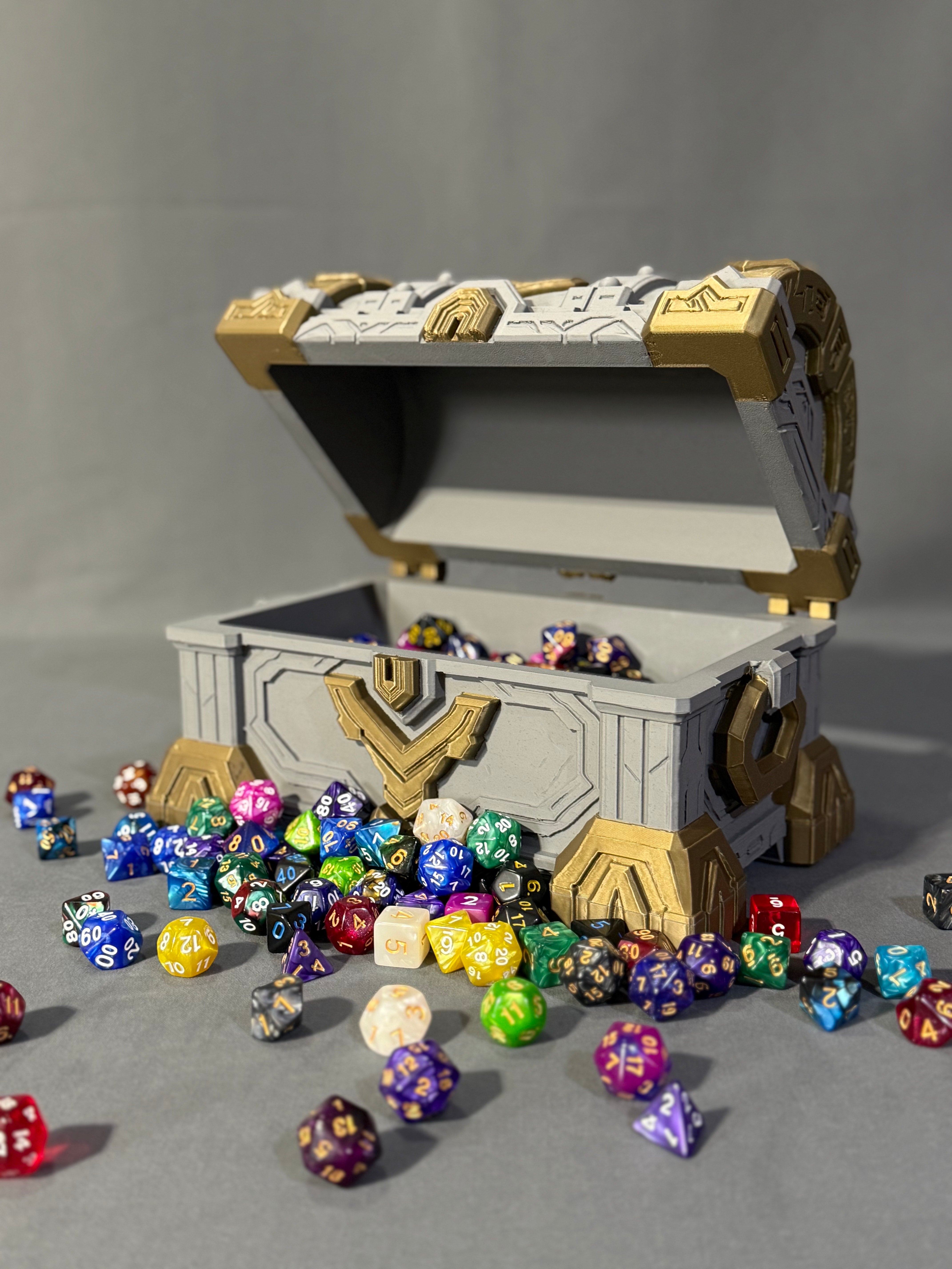 Custom DND LARGE Dwarven Chest Dice Holder STL (3D Print File)